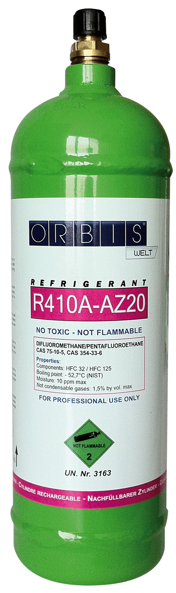 Gas R 410 A Bombola gas capacità 1 Litro - ORBIS OB576140 - Orbis Italia